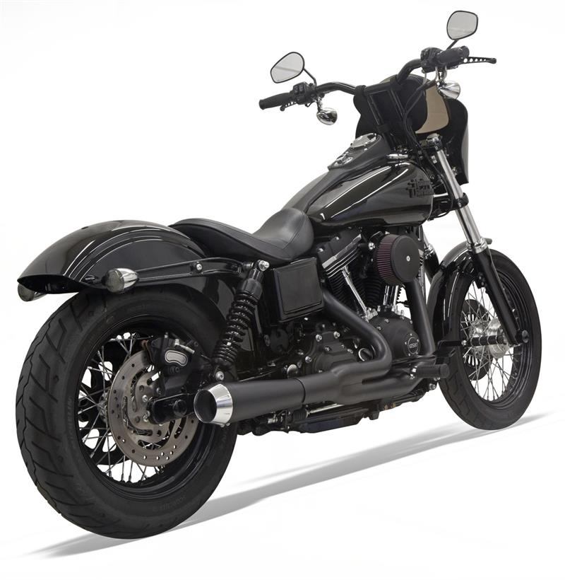 BASSANI XHAUST Black Short Road Rage 2 Into 1 for '06-'17 Dyna ...