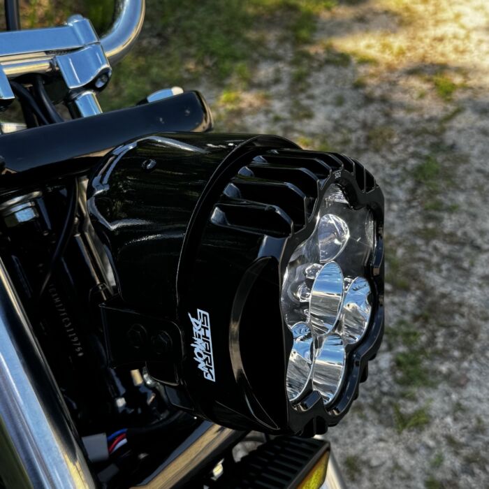 Custom Dynamics Shark Demon™ LED Headlight Kit for Dyna, Softail & Spo ...